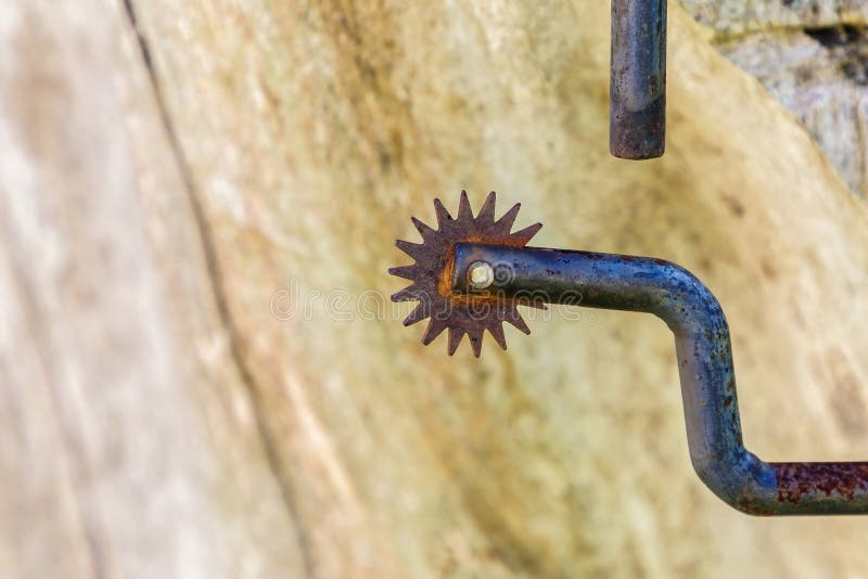 Gear on the rod stock photo. Image of abstract, iron - 134140926