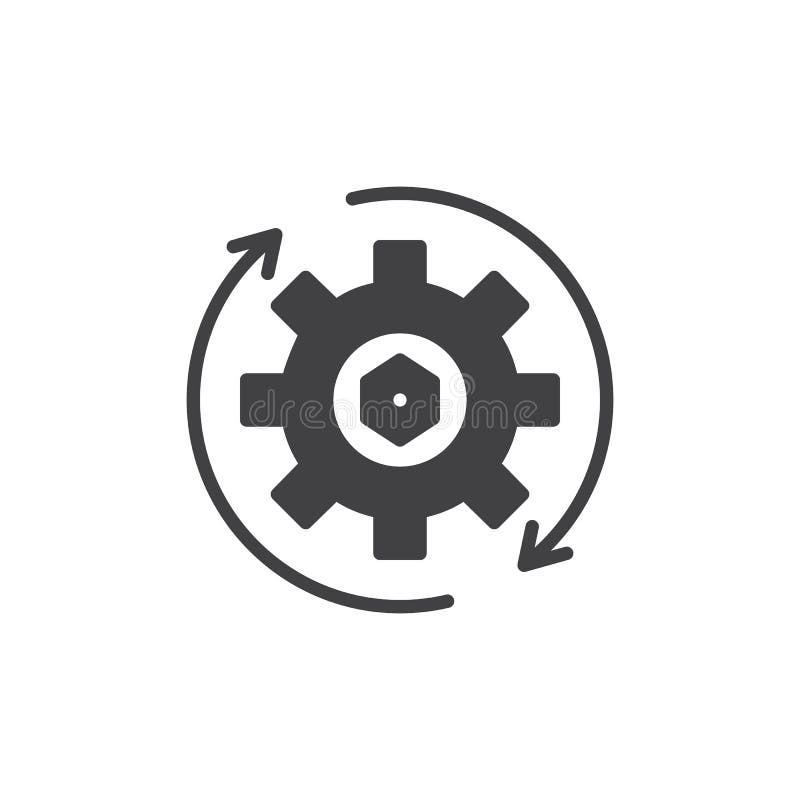 Gear and Rotation Arrows Vector Icon Stock Vector - Illustration of ...