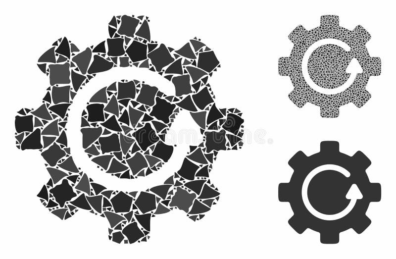 Gear Rotation Composition Icon of Bumpy Pieces Stock Vector ...
