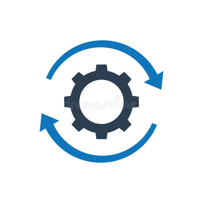 Gear rotation icon stock vector. Illustration of rotate - 128915517