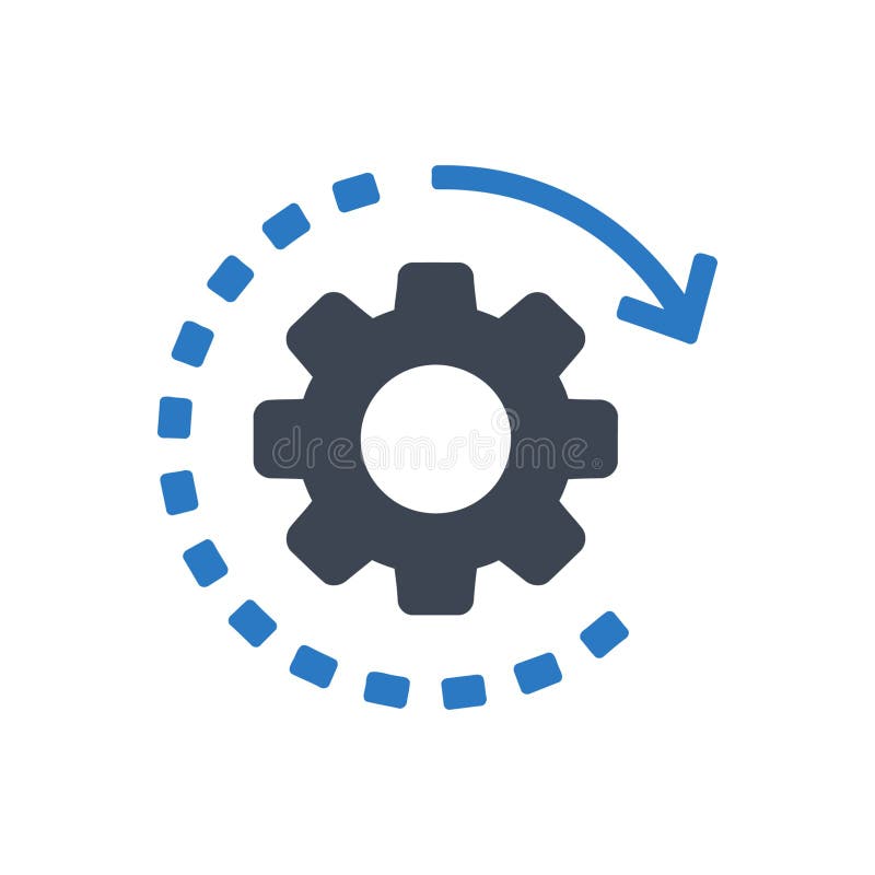 Gear Rotation Icon stock illustration. Illustration of blue - 361729077