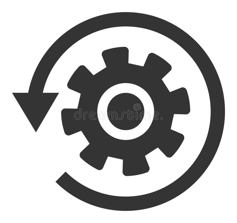 Gear Rotation Raster Icon Flat Illustration Stock Illustration ...