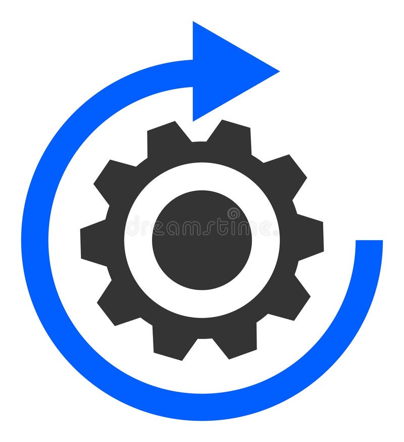 Gear and Rotation Arrows Outline Icon Stock Vector - Illustration of ...