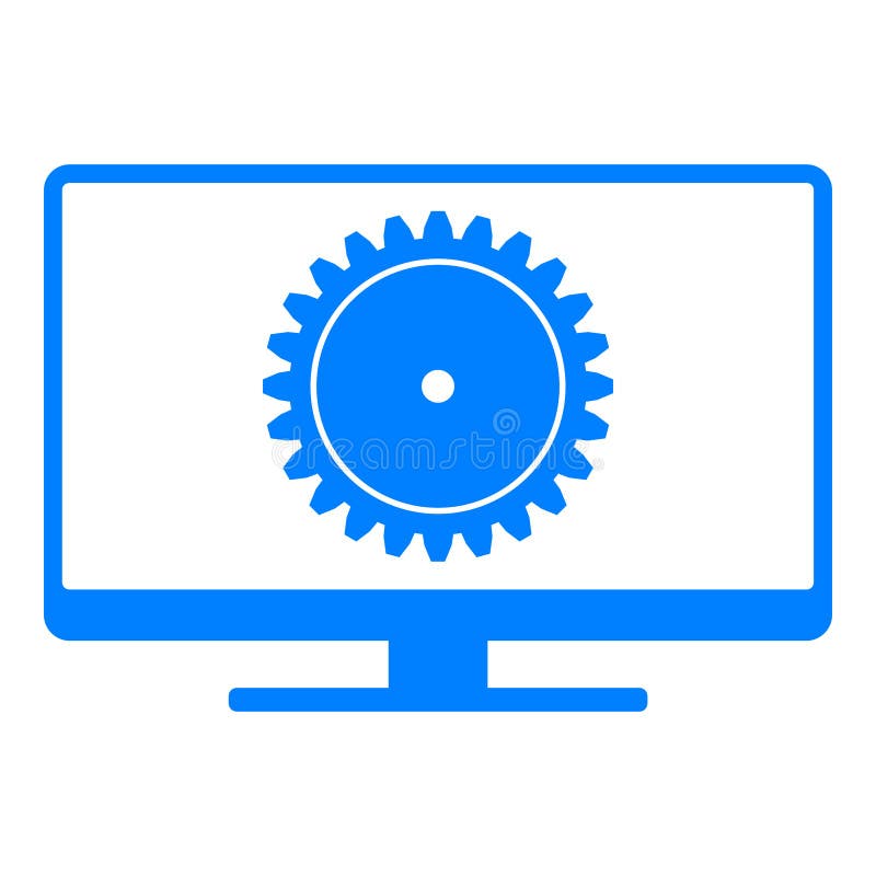 Gear and screen stock vector. Illustration of display - 200172082