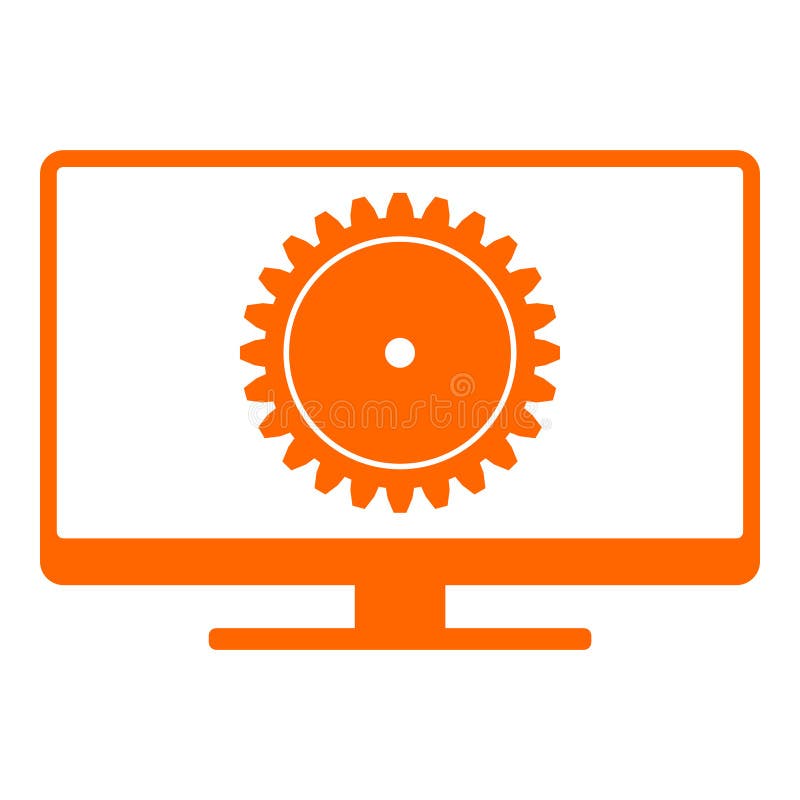Gear and screen stock vector. Illustration of computer - 194713568