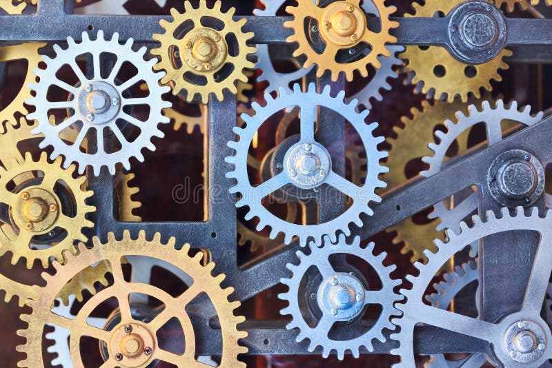 Clock Gears Group Close Shot Stock Image - Image of color, cogwheel ...