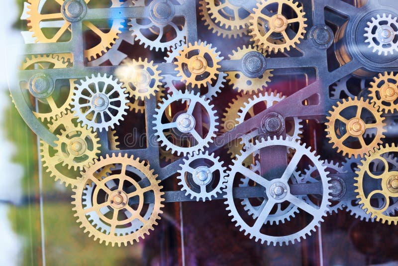 Gear set stock image. Image of metal, close, clock, gear - 47349003