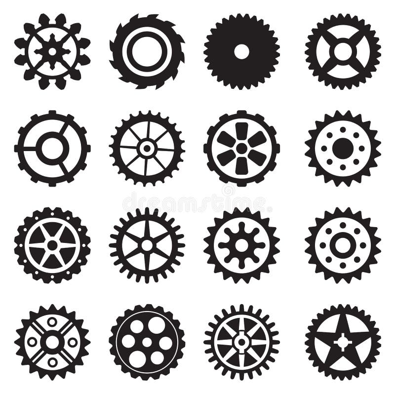 Vector set of gear icons stock vector. Illustration of clock - 8515981