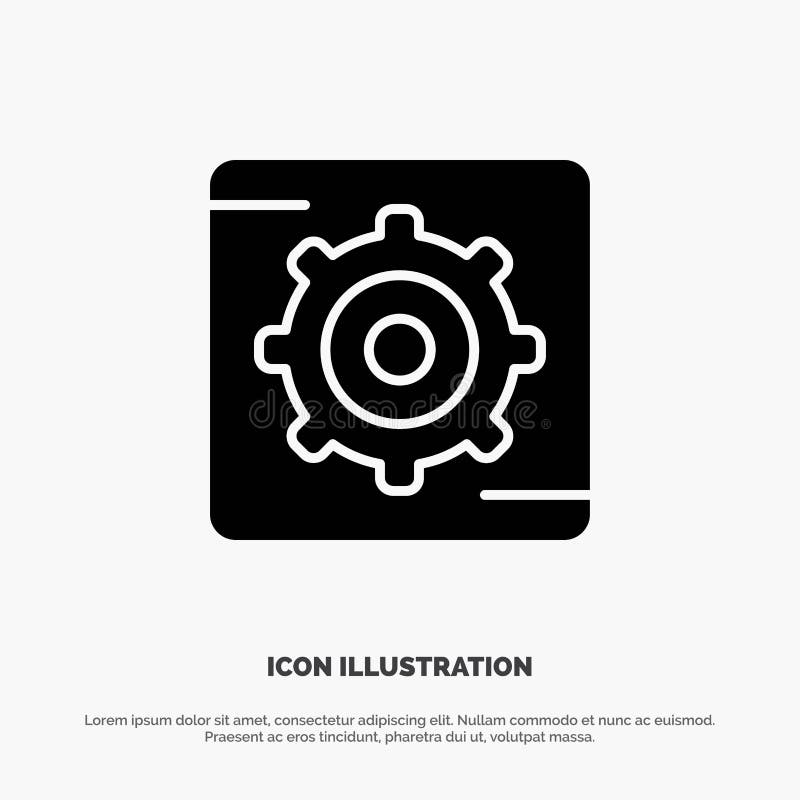 Gear, Setting, Box Solid Glyph Icon Vector Stock Vector - Illustration ...
