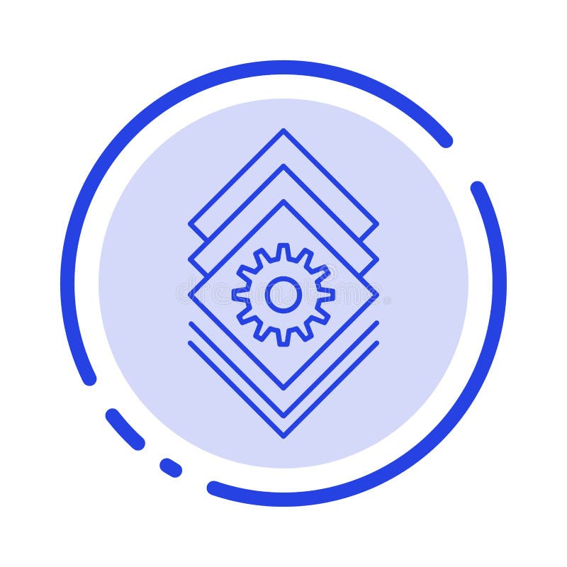 Gear, Setting, Bundle, Server Blue Dotted Line Line Icon Stock Vector ...