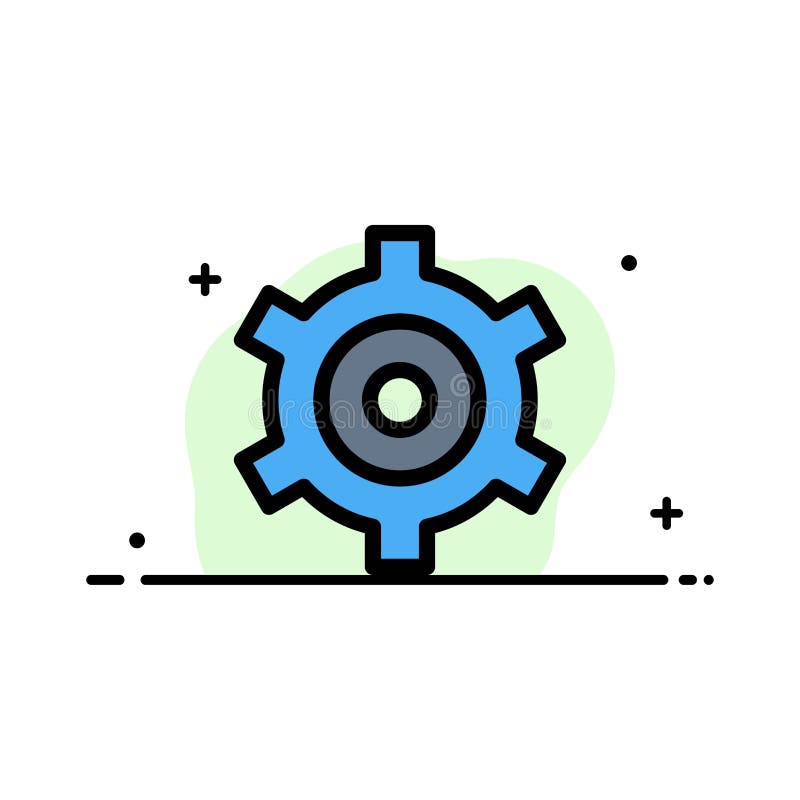 Gear, Setting, Cogs Business Flat Line Filled Icon Vector Banner ...