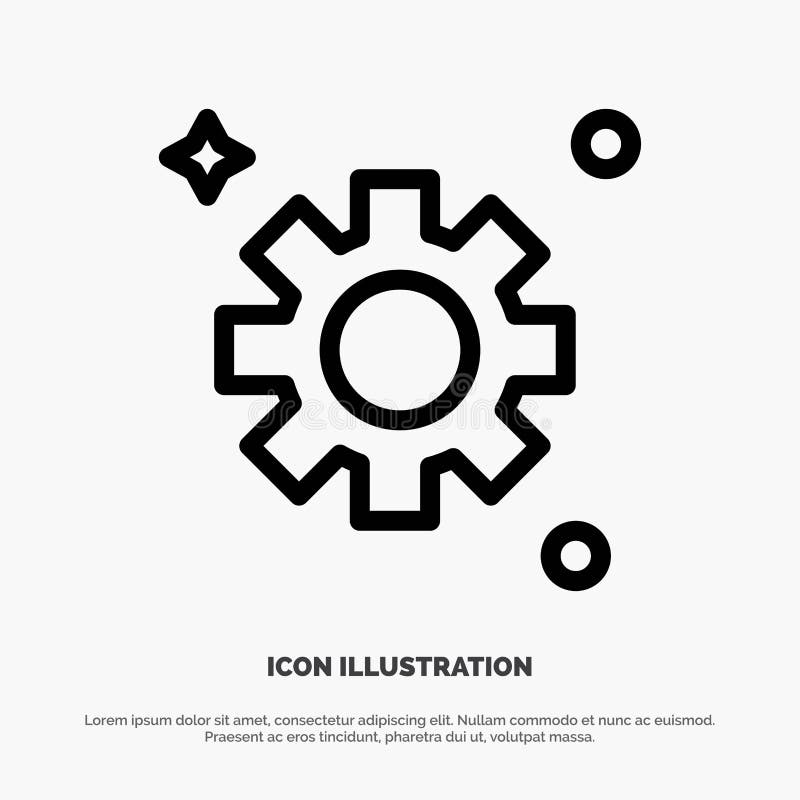 Gear, Setting, Cogs Line Icon Vector Stock Vector - Illustration of ...