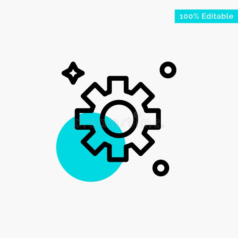 Gear, Setting, Cogs Turquoise Highlight Circle Point Vector Icon Stock ...