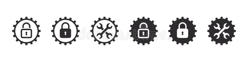 Gear Setting Icon Set. Service Icons. Settings and Repair Service Sign ...