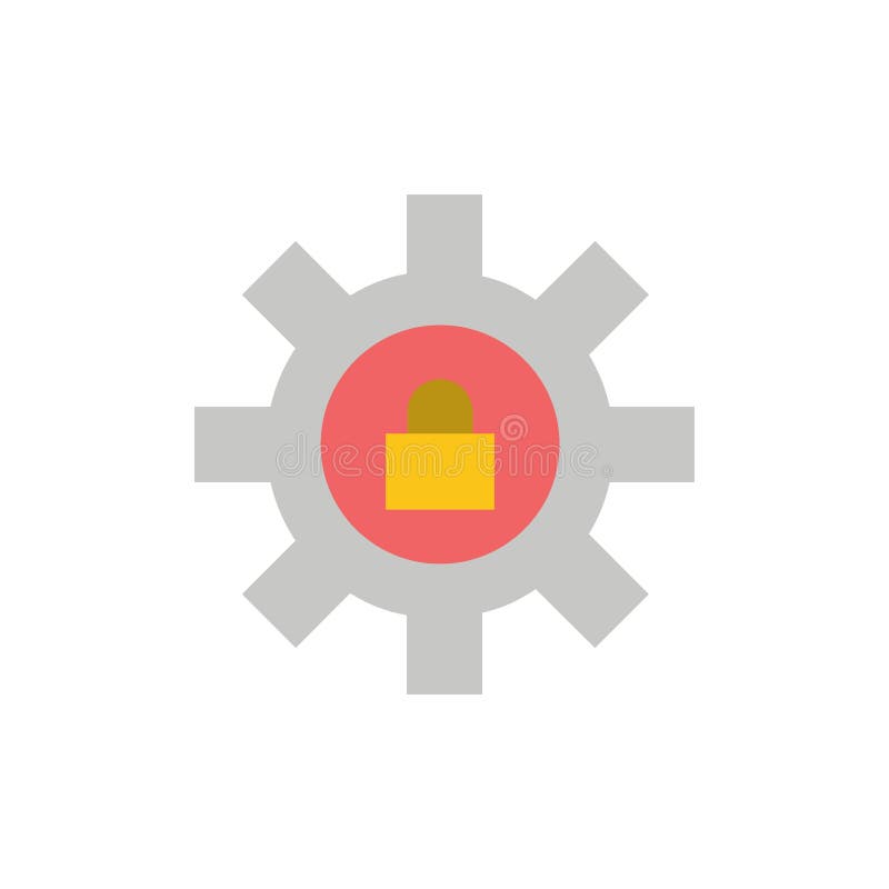 Gear, Setting, Lock, Support Flat Color Icon. Vector Icon Banner ...