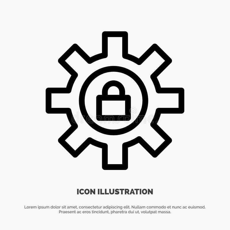 Gear, Setting, Lock, Support Line Icon Vector Stock Vector ...