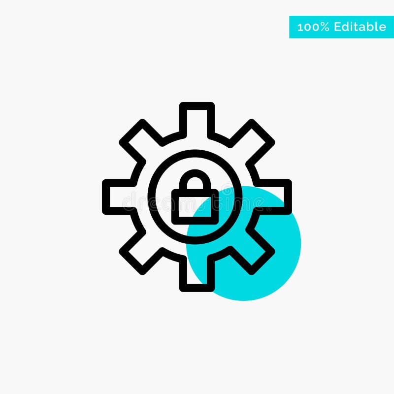 Gear, Setting, Lock, Support Turquoise Highlight Circle Point Vector ...