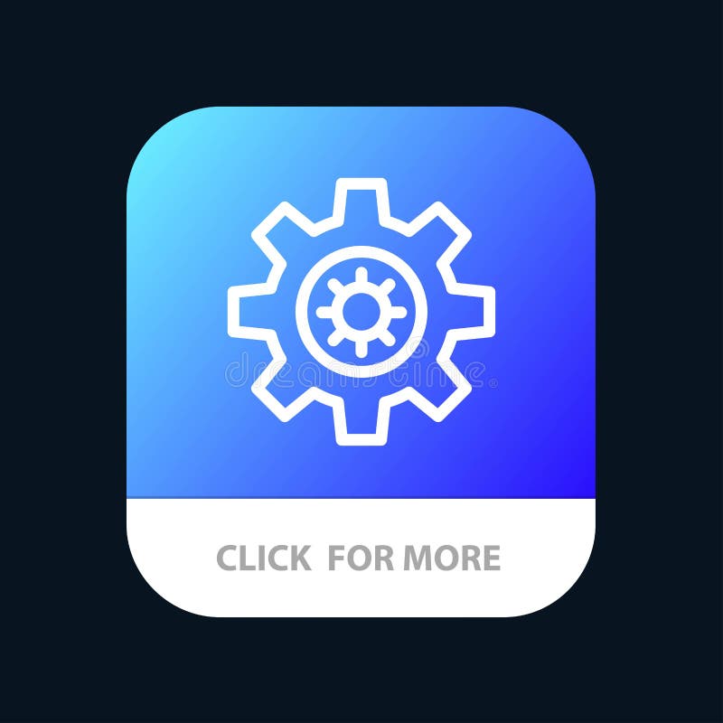 Gear Setting Motivation Mobile App Button Android And Ios Line Version Stock Vector