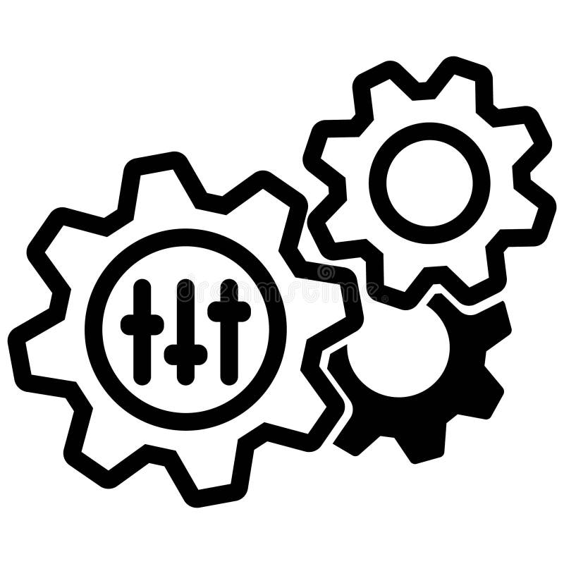 Gear Setting Symbol, Adjusting Process Symbol Stock Vector ...