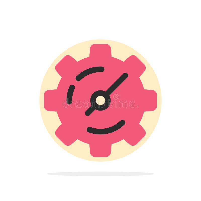Gear, Setting, Timer Abstract Circle Background Flat Color Icon Stock ...