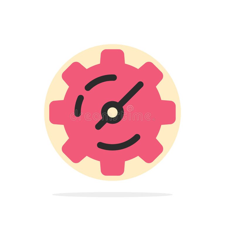 Gear, Setting, Timer Abstract Circle Background Flat Color Icon Stock ...