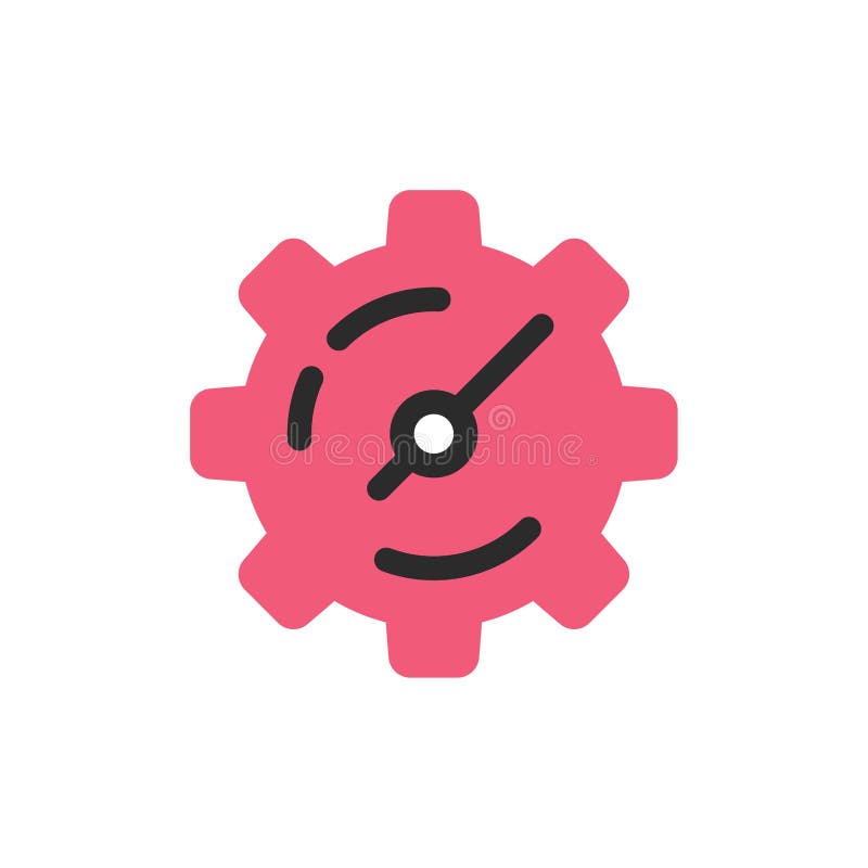 Gear, Setting, Timer Flat Color Icon. Vector Icon Banner Template Stock ...