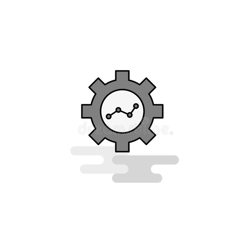 Gear Setting Web Icon. Flat Line Filled Gray Icon Vector Stock Vector ...