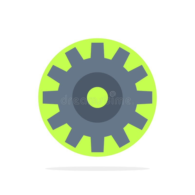 Gear, Setting, Wheel, Cogs Abstract Circle Background Flat Color Icon ...