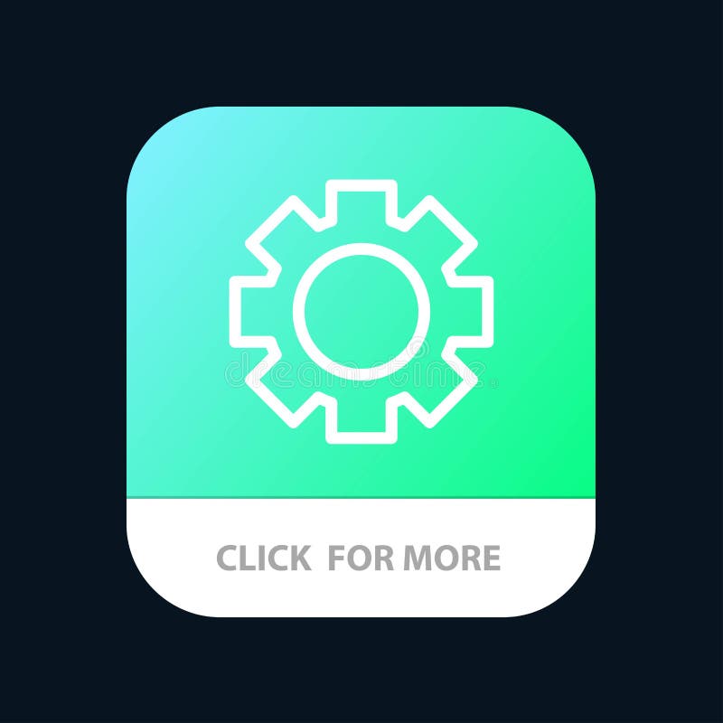 Gear Setting Wheel Mobile App Button Android And Ios Line Version Stock Vector Illustration