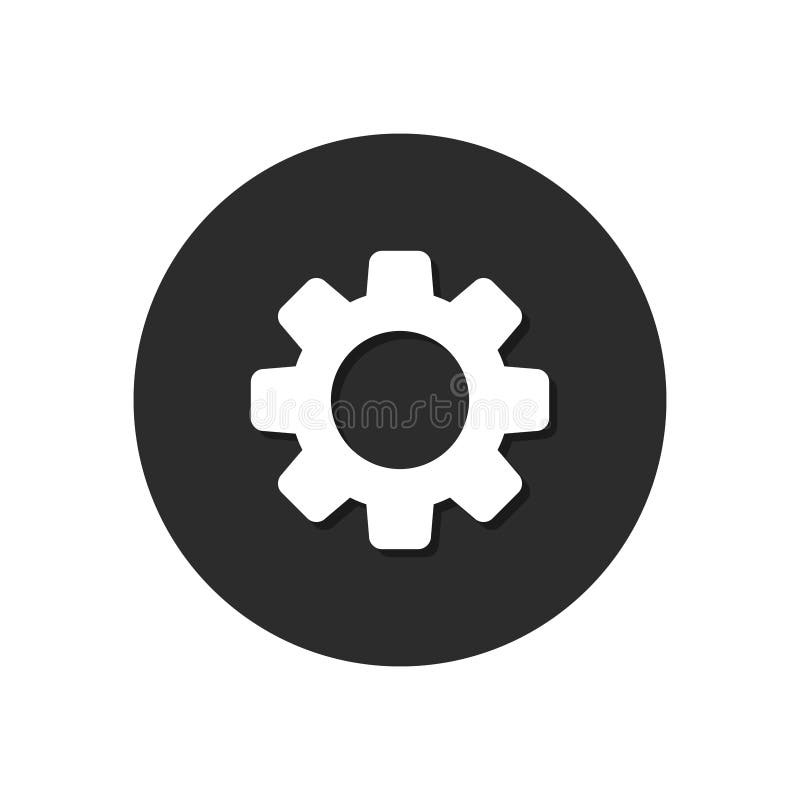 Gear Settings Button. Vector Isolated Icon, Simple Illustration Stock ...