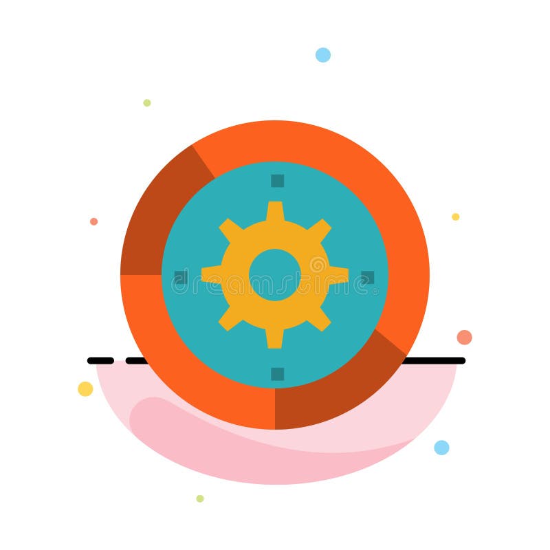 Gear, Settings, Setup, Engine, Process Abstract Flat Color Icon ...