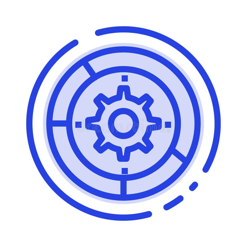 Gear, Settings, Setup, Engine, Process Blue Dotted Line Line Icon Stock ...