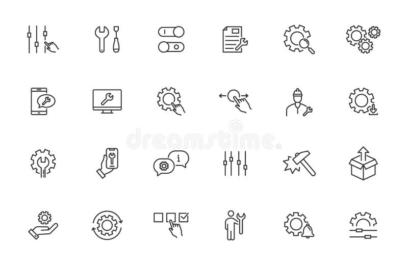 Gear Setup Control System Tools Icon. Service Maintance Update Fix Data ...