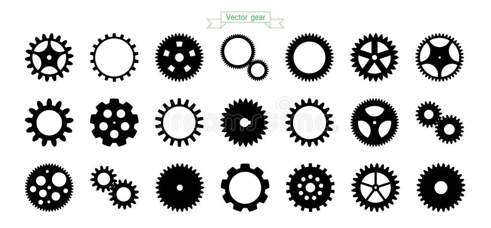 Gear Shape Icon. Vector Sign Stock Illustration - Illustration of ...