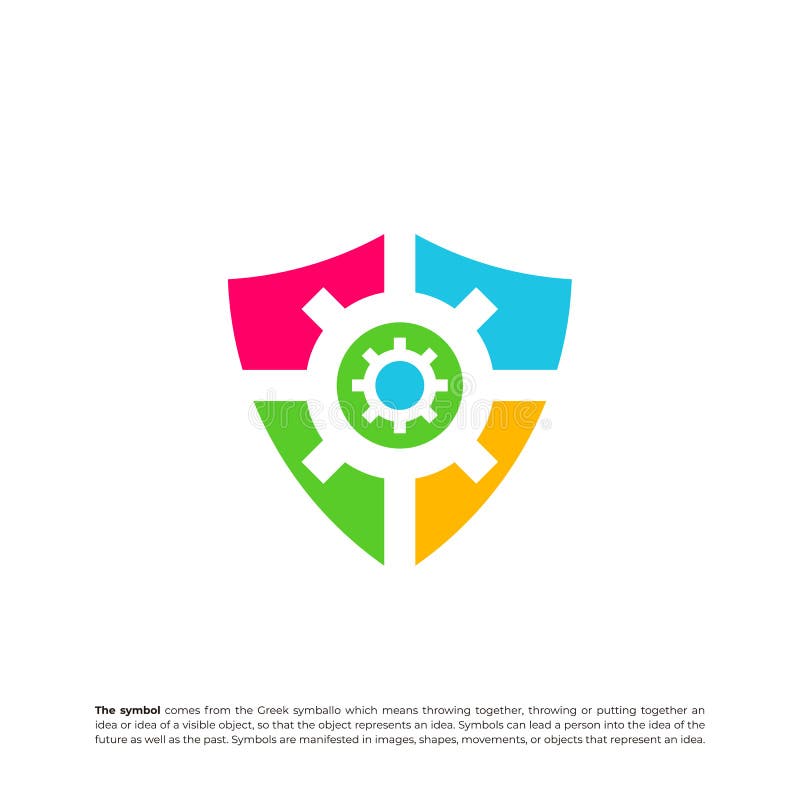 Gear Shield Logo Vector. Shield Gear Logo Design Concept Template Stock ...