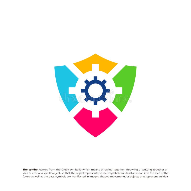 Gear Shield Logo Vector. Shield Gear Logo Design Concept Template Stock ...