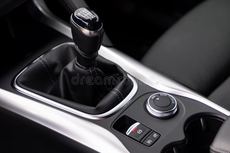 Gear shift in a car stock photo. Image of auto, close - 179170452