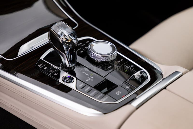 Gear shift in a car stock photo. Image of detail, closeup - 207638962
