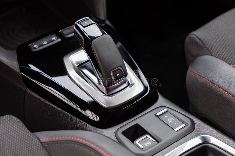 Gear shift in a car stock photo. Image of gearbox, automatic - 171965878