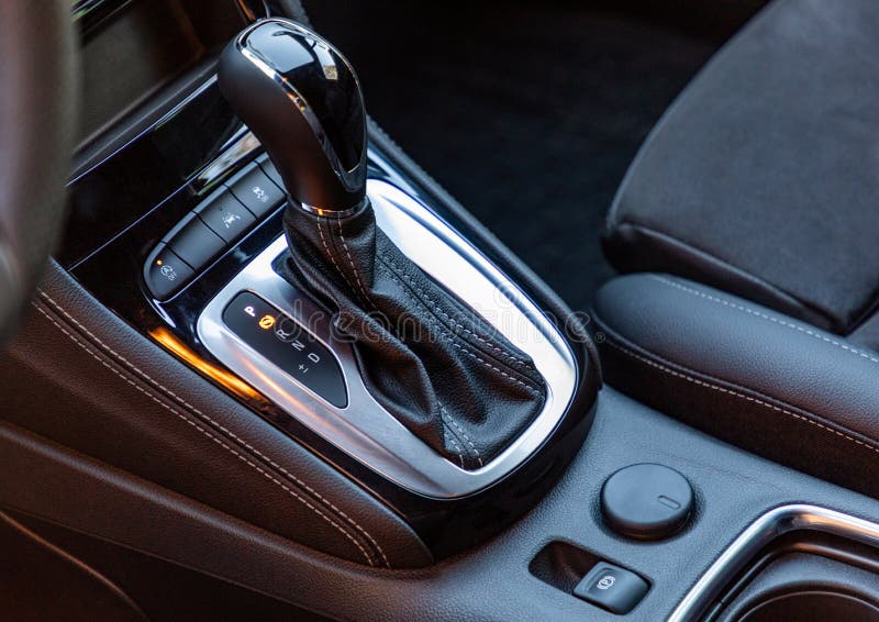 Gear shift in a car stock photo. Image of dashboard - 179164818