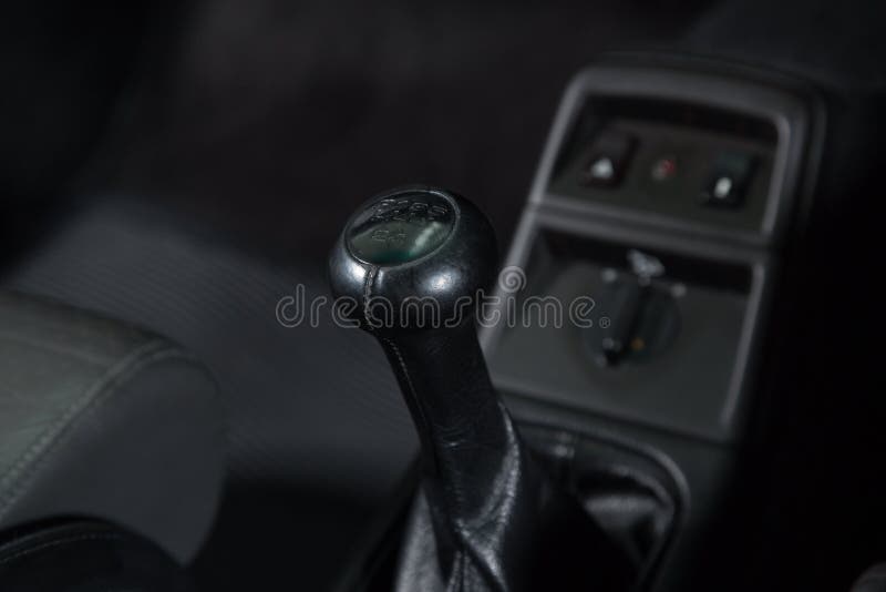 Gear Shift and Control Buttons of a Black Car Stock Photo - Image of ...