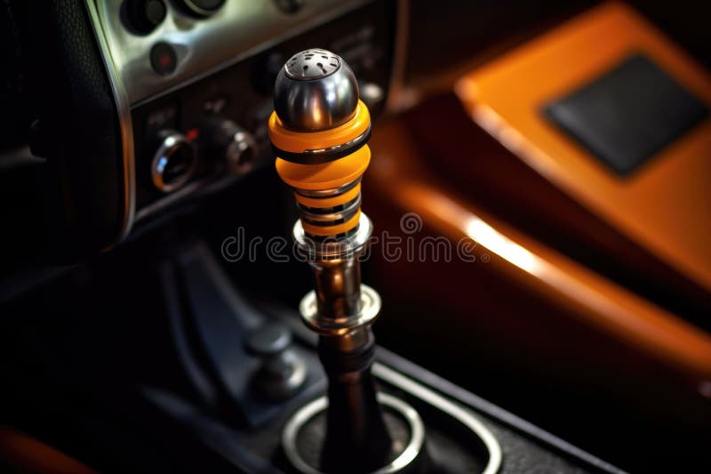 Gear Shift Lever and Center Console in Racing Car Stock Photo - Image ...
