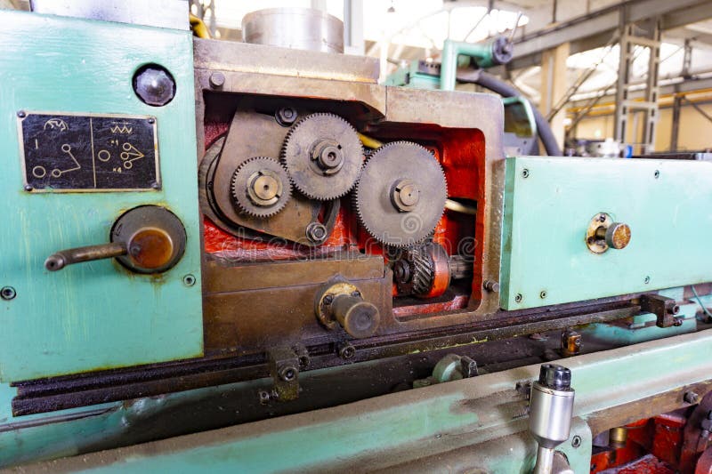 Gear Shift Mechanism Using Gears on the Machine Stock Photo - Image of ...