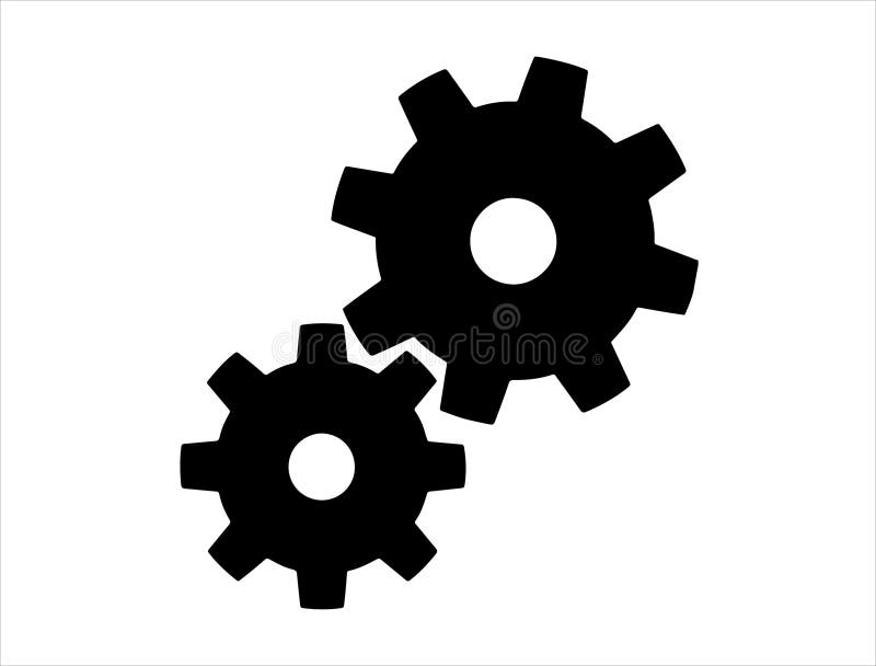 Gear Silhouette on White Background Stock Vector - Illustration of ...