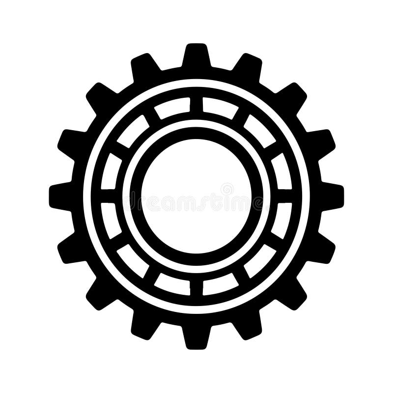 Gear Silhouette Vector Style with White Background Stock Vector ...
