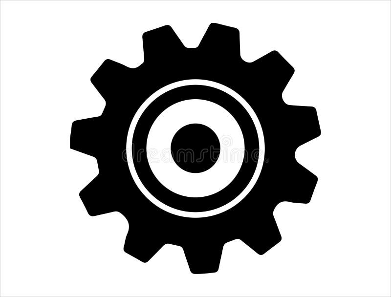 Gear Silhouette on White Background Stock Vector - Illustration of ...