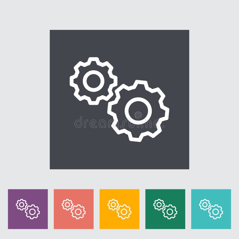 Gear icon. stock vector. Illustration of mechanism, identity - 104464066