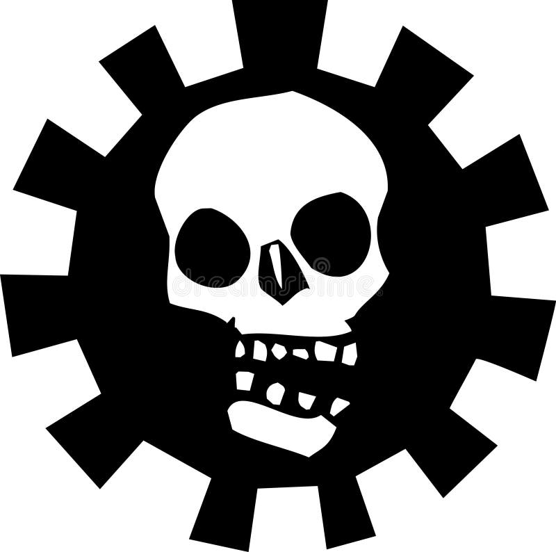 Gear Skull Halo stock vector. Illustration of gear, plague - 9847724