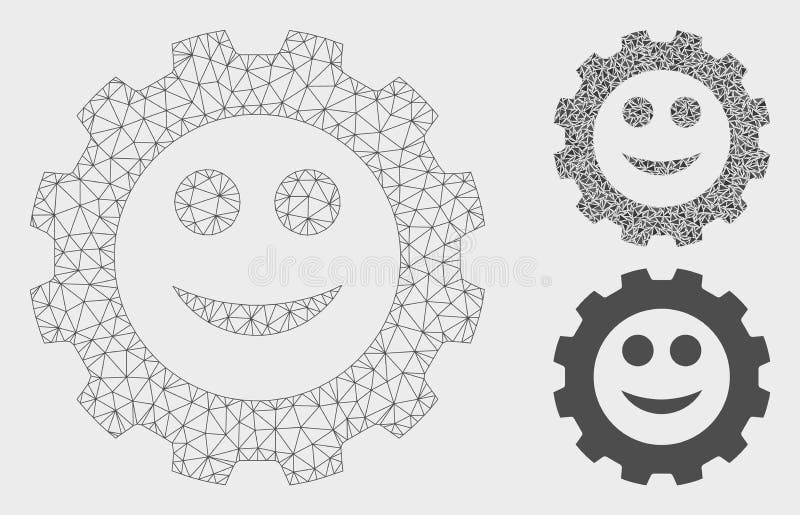 Gear Smile Smiley Vector Mesh Network Model and Triangle Mosaic Icon ... Gear Smile Smiley Vector Mesh Network Model and Triangle Mosaic Icon ...