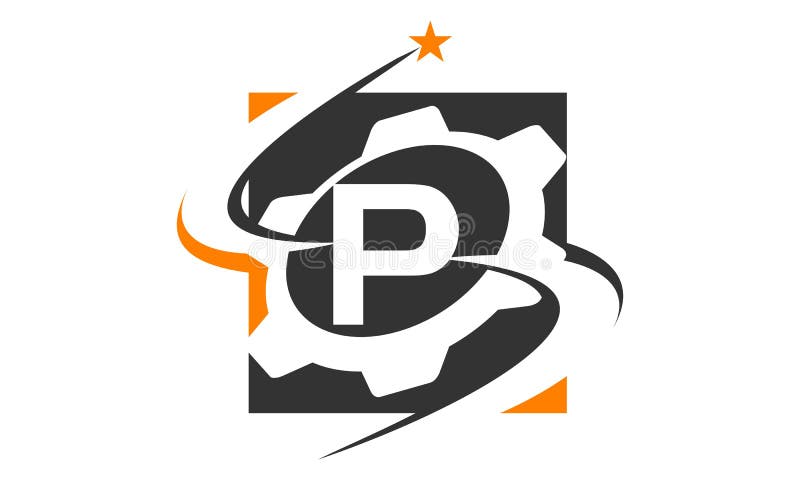 Gear Solution Logo Letter P Stock Vector - Illustration of construction ...